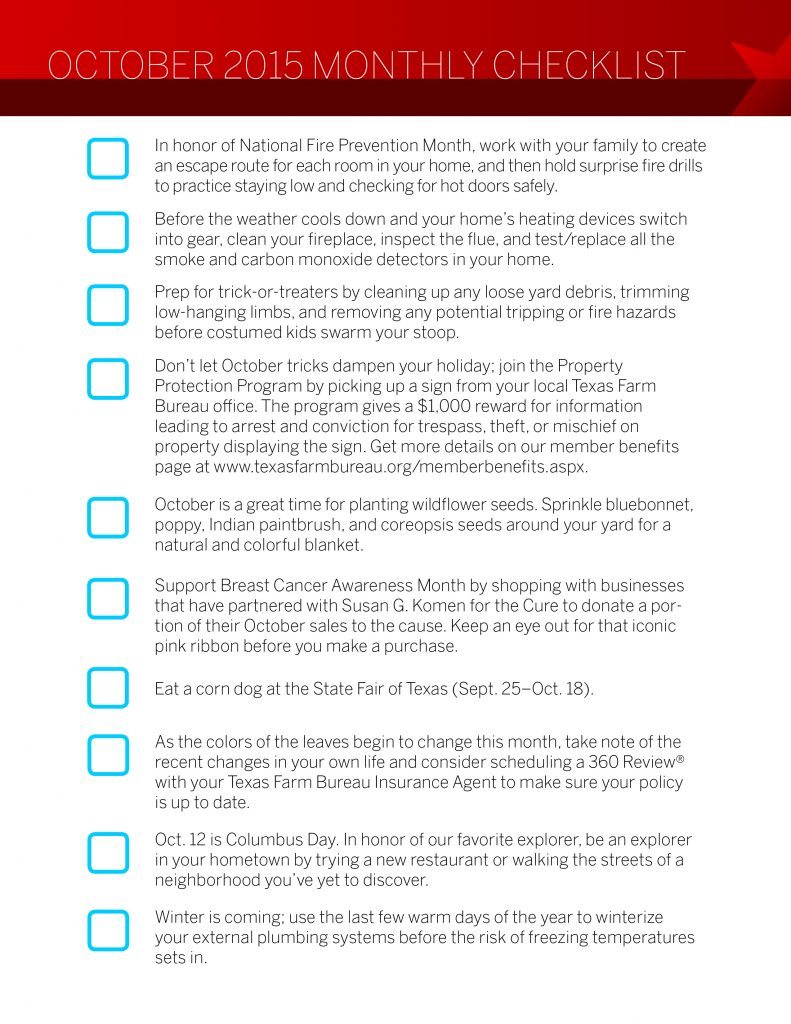 OctoberChecklist | Texas Heritage for Living